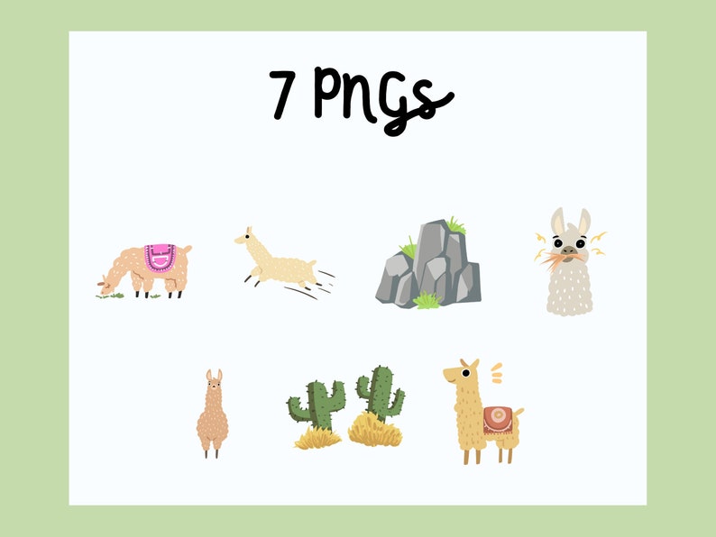 Llama Clipart Set | Digital Download, Cute Llama PNG Bundle, Handdrawn ...
