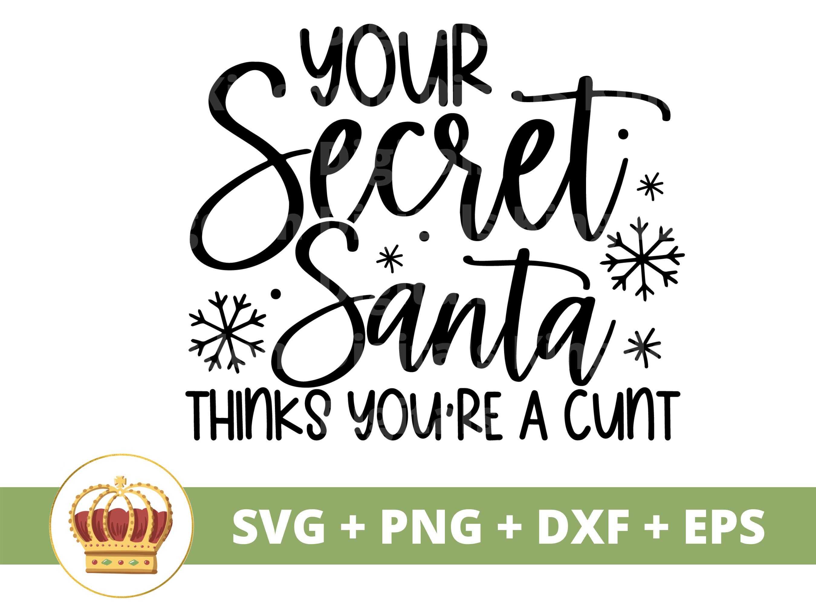 Your Secret Santa Thinks Youre A Cunt SVG | Mature Christmas Png, Funny ...