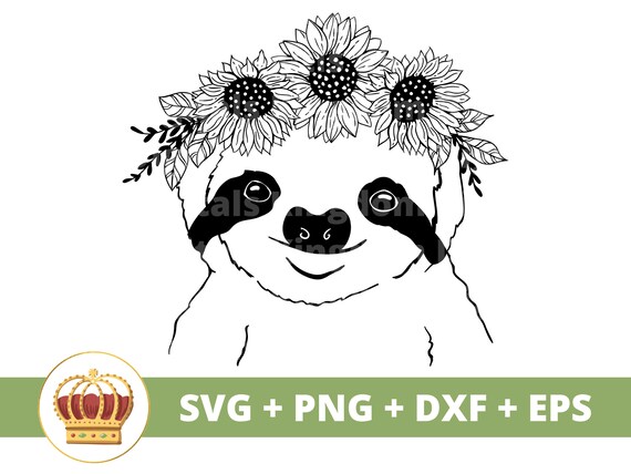 Sunflower Sloth SVG PNG Cute Sloth Life Baby Cartoon Lazy - Etsy
