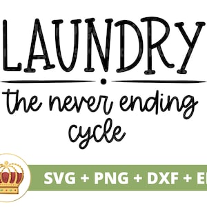 Laundry the Never Ending Cycle SVG Laundry SVG, Laundry Room Sign, Home ...
