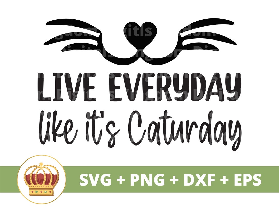 Live Everyday Like It's Caturday SVG PNG | Sassy Saturday Kitty Humor ...