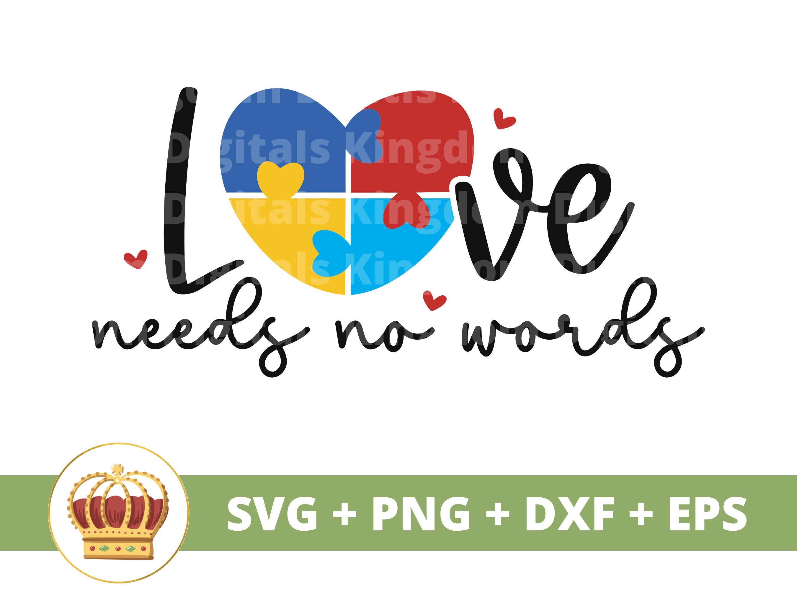 Love Needs No Words SVG Autism Awareness Svg Mom Teacher - Etsy