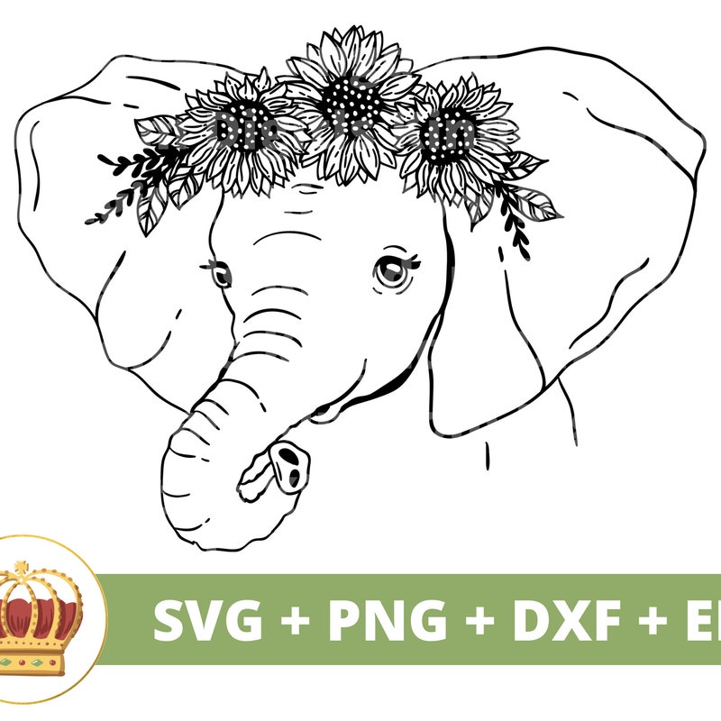 Sunflower Elephant - Etsy