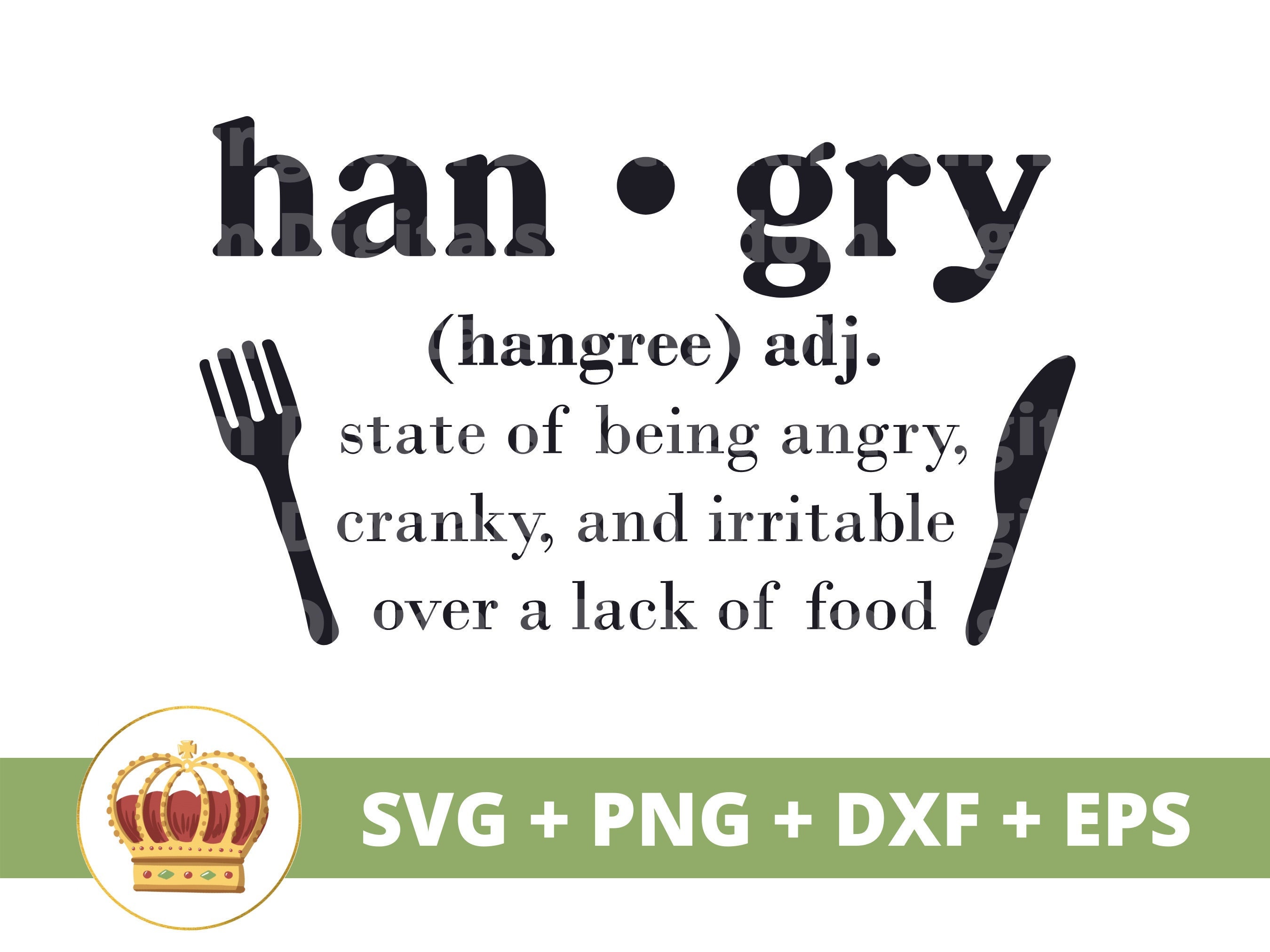 Hangry Definition SVG | Kitchen Sign Baking Cooking Utensils Chef Pot ...