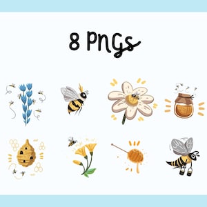 Bumblebee Clipart Set Digital Download, Cute Bee PNG Bundle, Bumble Bee ...