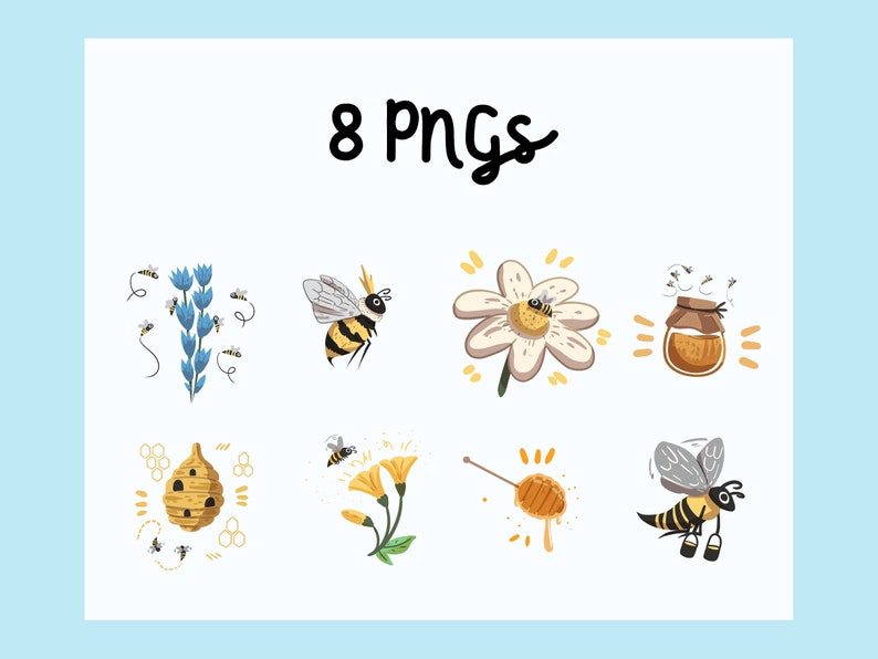 Bumblebee Clipart Set | Digital Download, Cute Bee PNG Bundle, Bumble ...