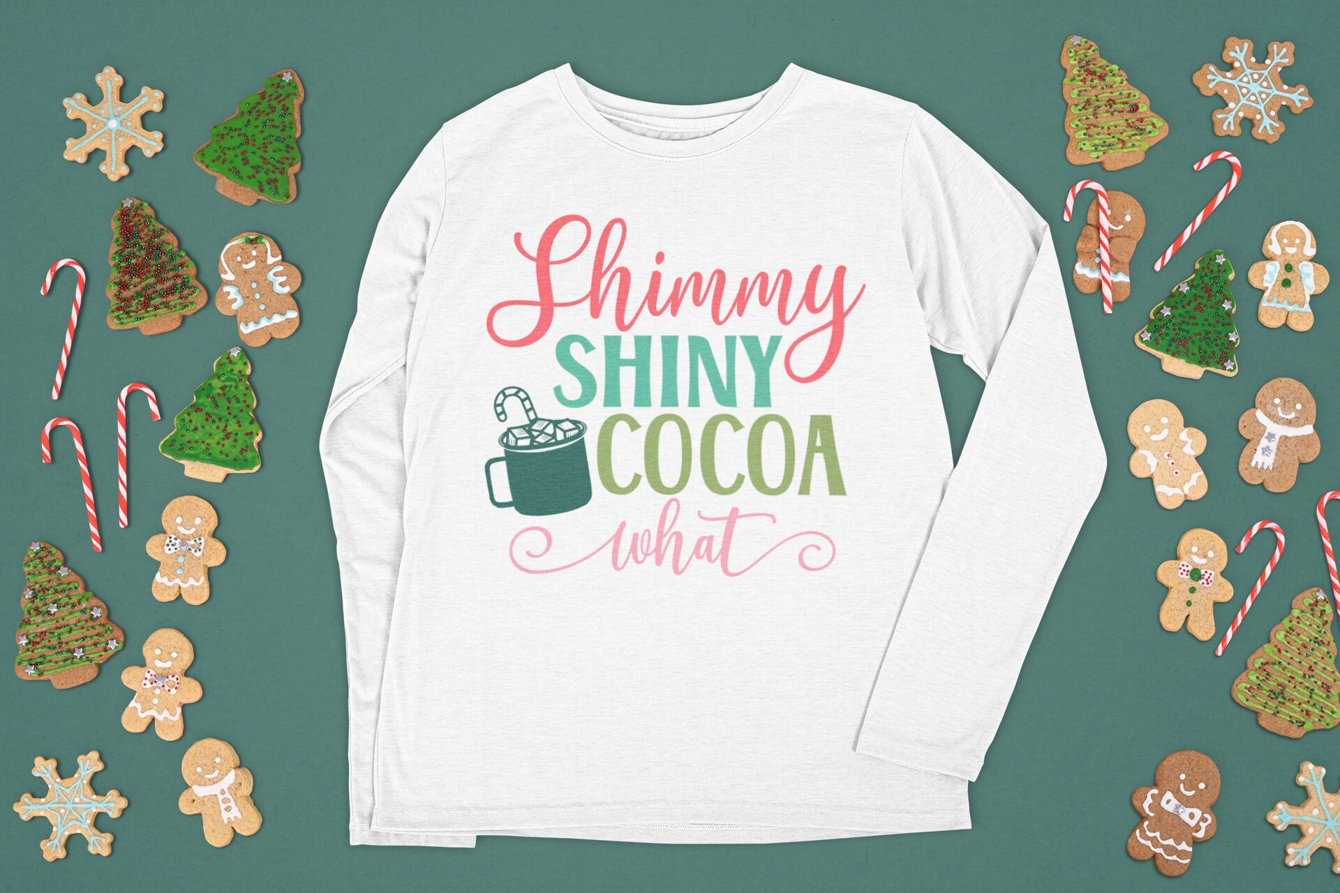 Shimmy Shiny Cocoa What SVG | First Christmas Funny SVG Holiday Quotes ...
