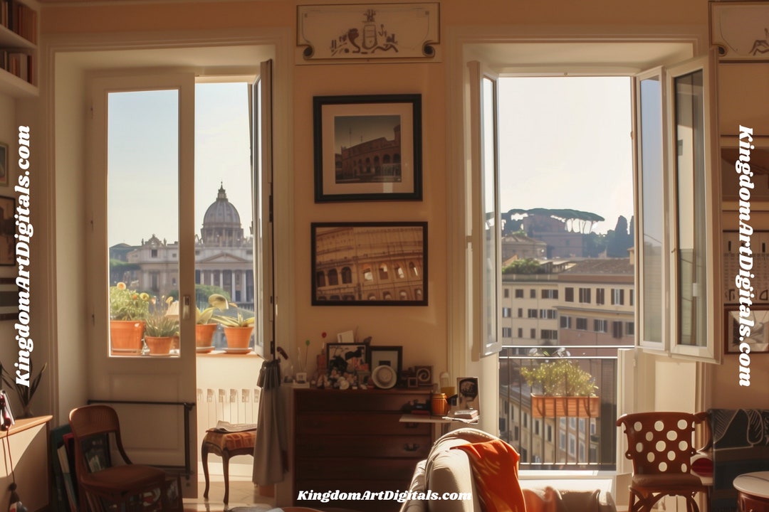 Rome Window Virtual Background | Modern Zoom Background, Home Office ...