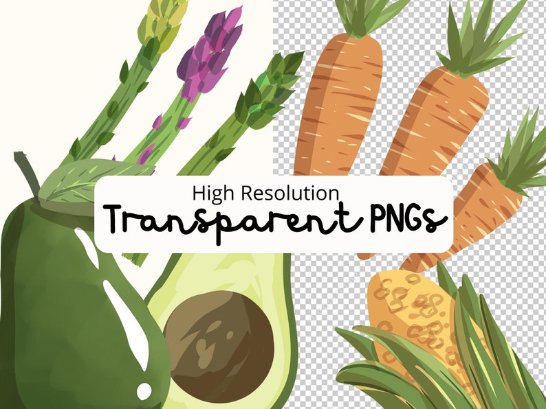 Vegetables Clipart Set PNG Healthy Food Veggie Garden - Etsy