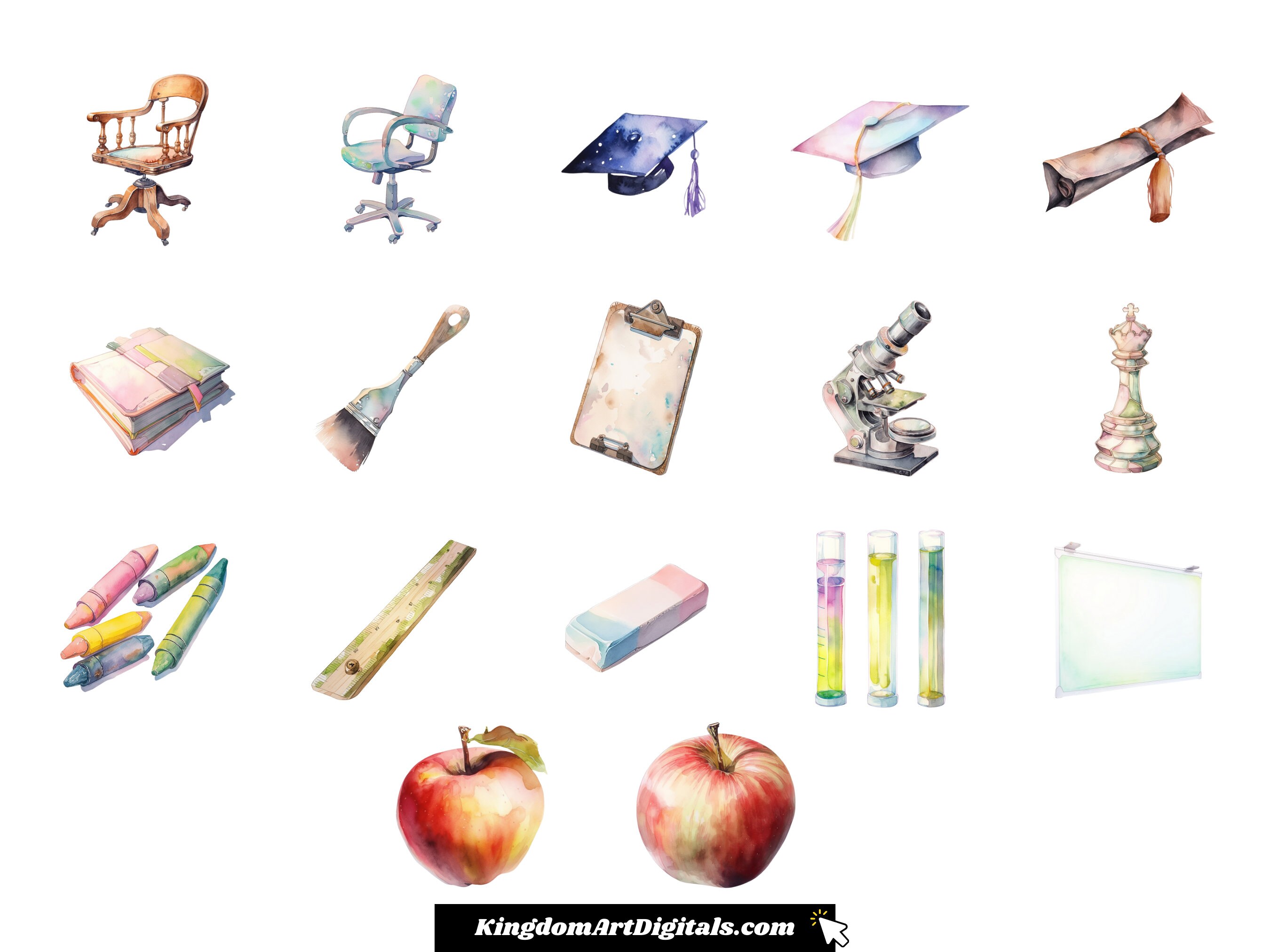 Back to School Clipart Set | School Bus First Day Campus,books and Pens ...