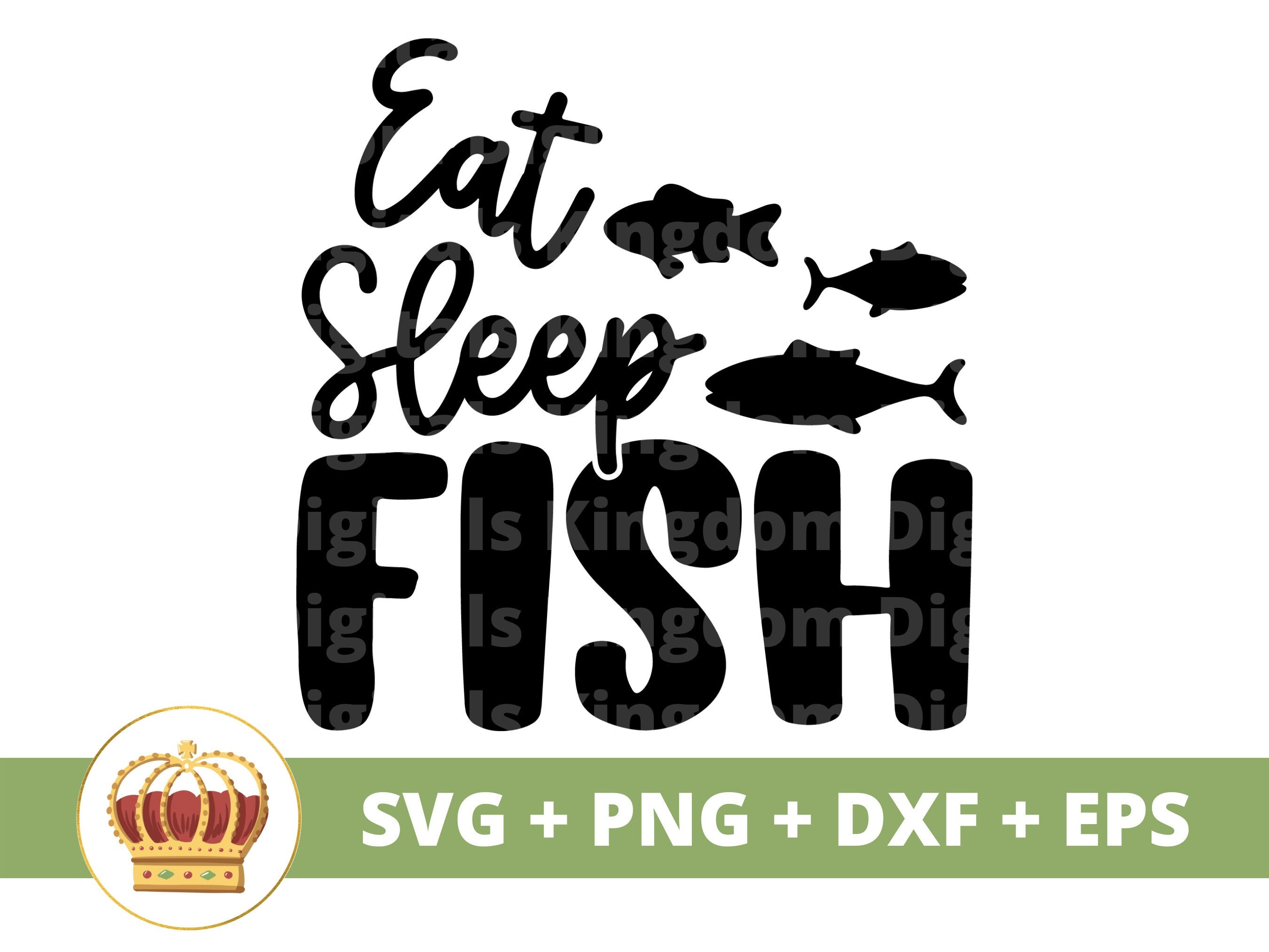Eat Sleep Fish SVG | Funny Fishing SVG, Fisherman Clipart, Lure, Hook ...