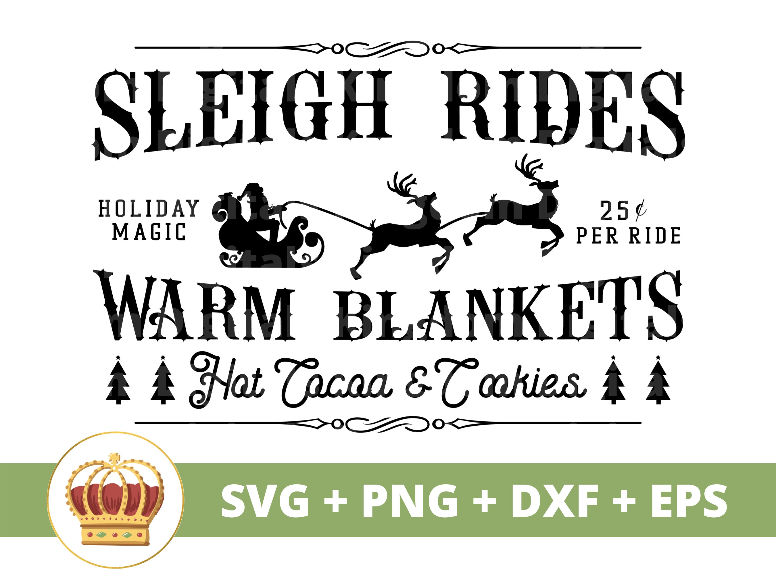 Sleigh Rides Holiday Magic 25c SVG Christmas Sign SVG Merry - Etsy