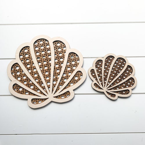 Rattan Seashell Boho Nursery Decor Rattan Effect Shell - Etsy UK