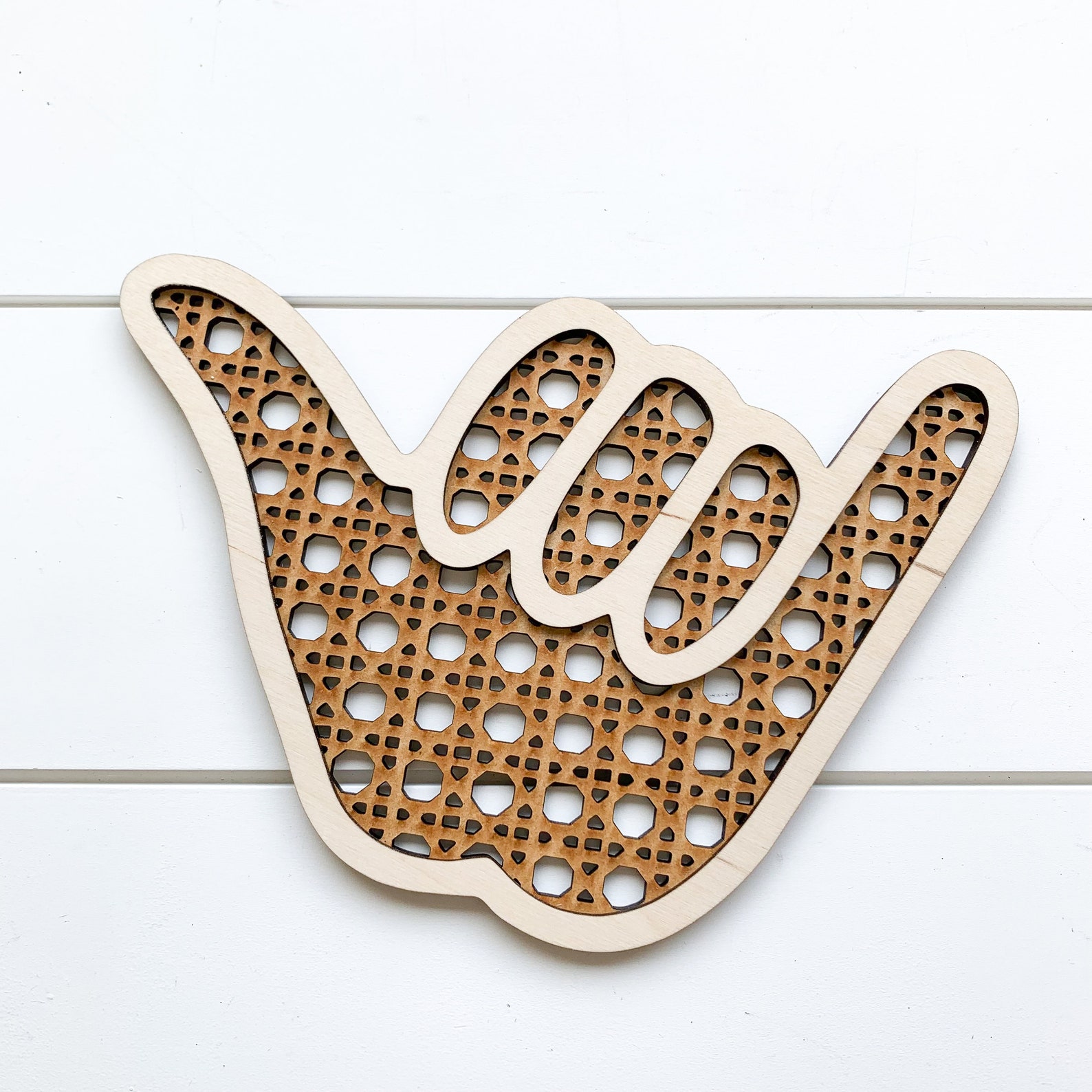 Faux Rattan Shaka Hand Rattan Style Shaka Hand Faux Rattan - Etsy