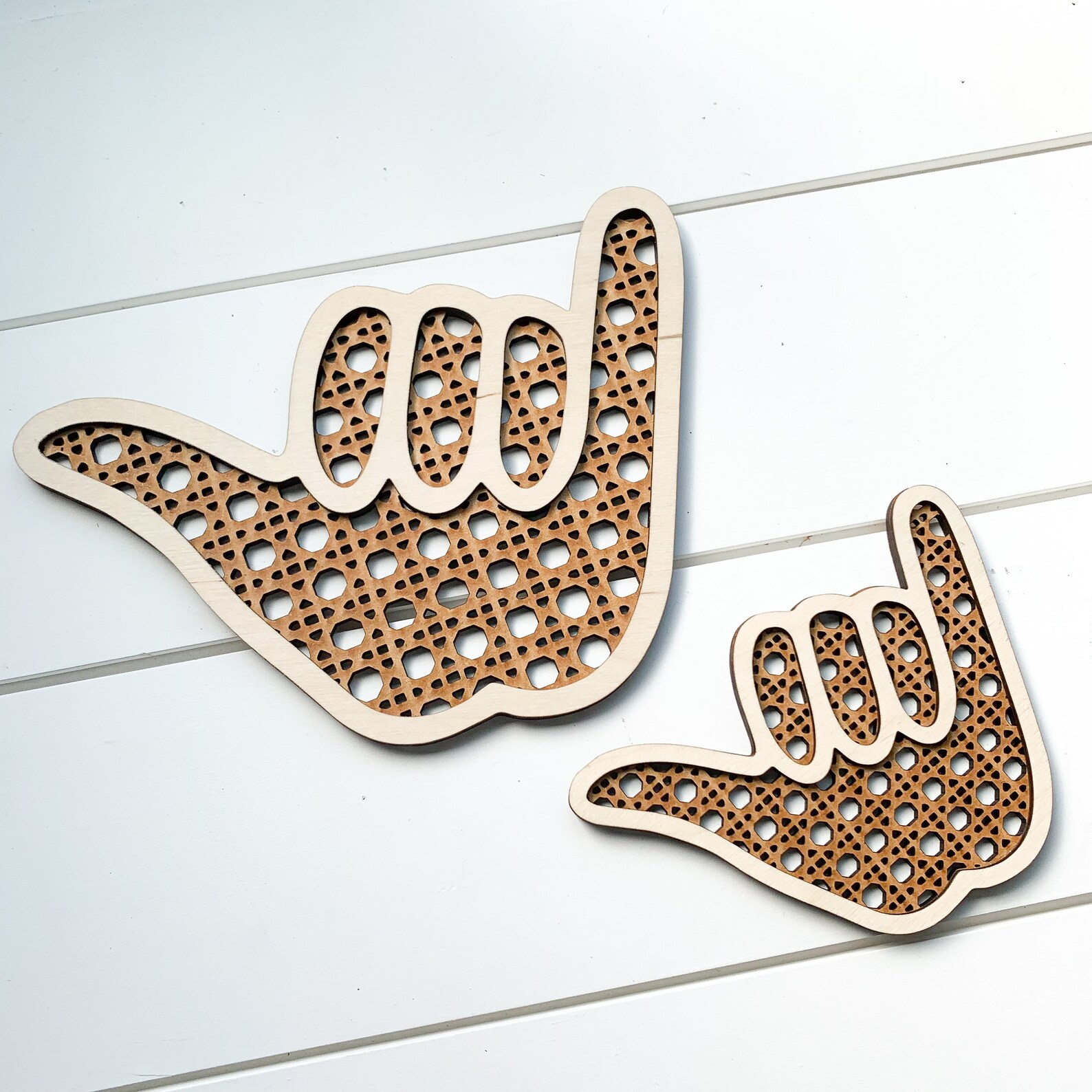 Faux Rattan Shaka Hand Rattan Style Shaka Hand Faux Rattan - Etsy