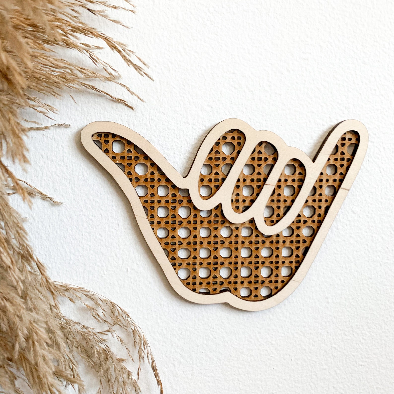 Faux Rattan Shaka Hand Rattan Style Shaka Hand Faux Rattan - Etsy