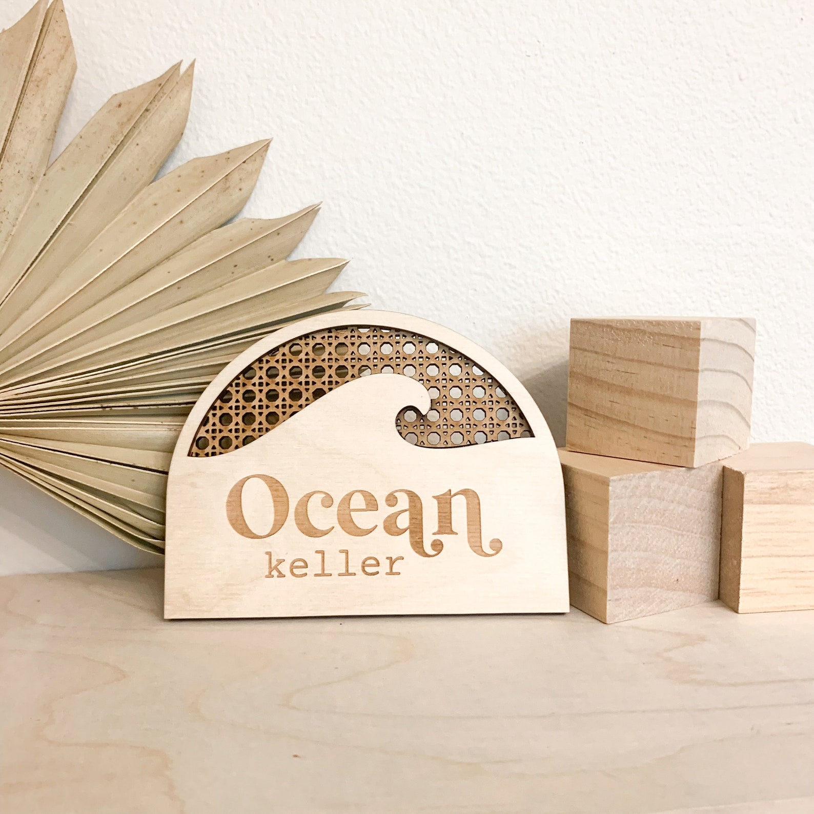 Ocean Wave Faux Rattan Arch Baby Name Sign Nautical Name Tag - Etsy