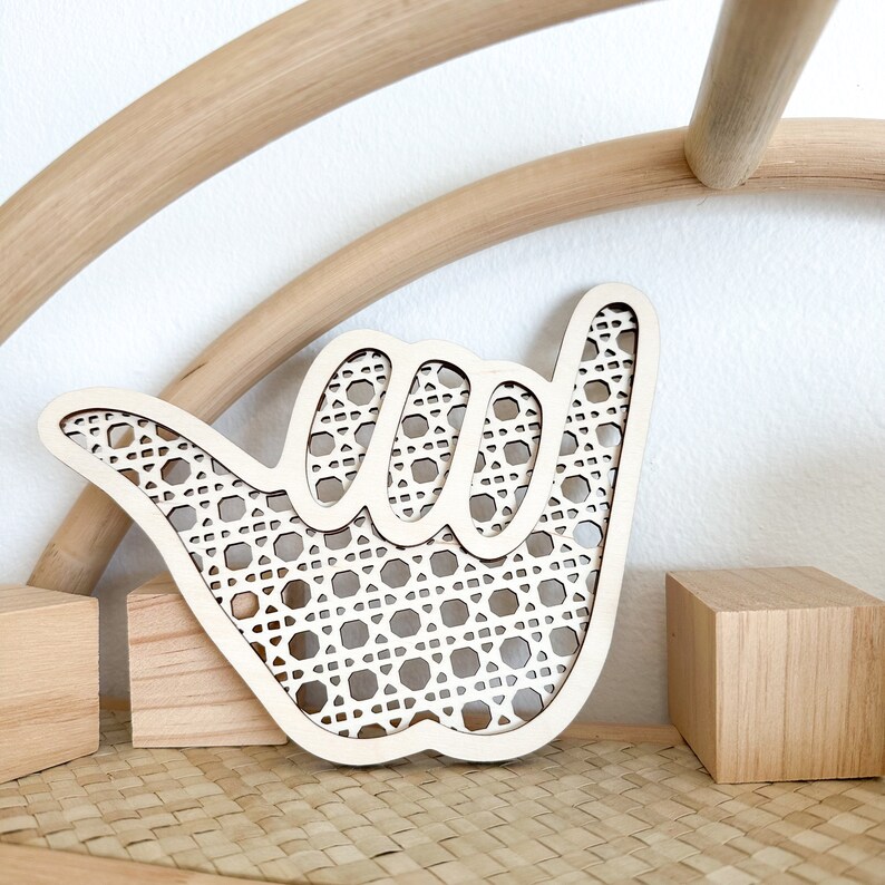 Faux Rattan Shaka Hand Rattan Style Shaka Hand Faux Rattan - Etsy