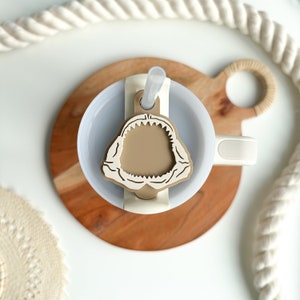 Great White Jaws Stanley Cup Topper, Shark Straw Topper, Shark Gifts ...