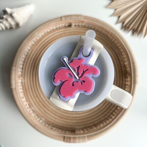 Hibiscus Flower Stanley Tag, Stanley Cup Accessory, Hibiscus Gifts ...