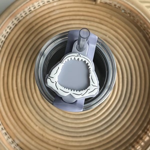 Great White Jaws Stanley Cup Topper, Shark Straw Topper, Shark Gifts ...