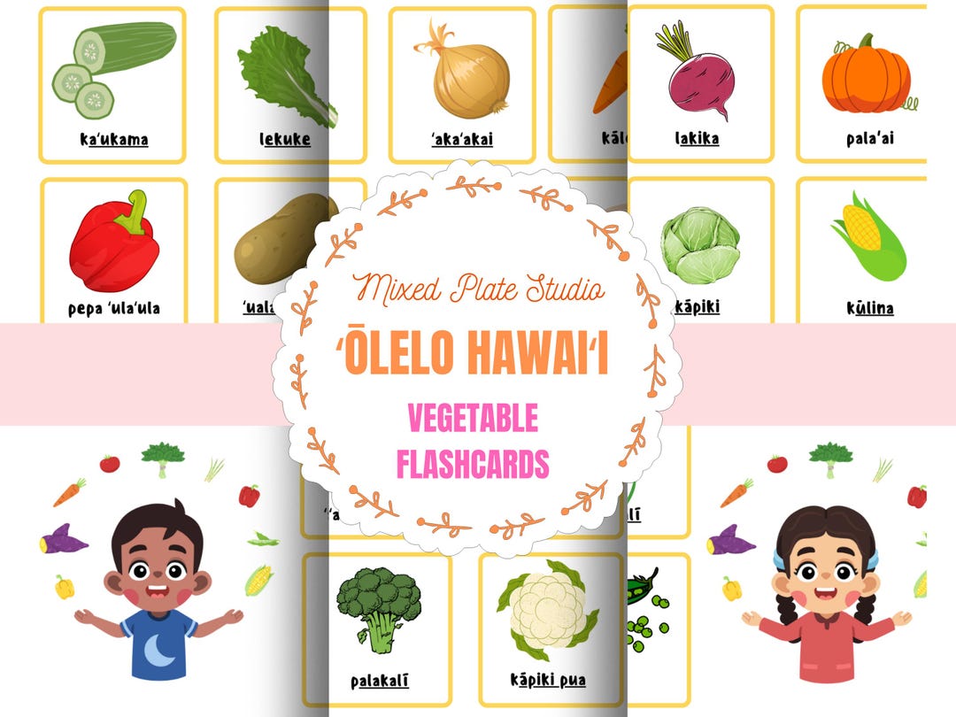 Ōlelo Hawaiʻi Vegetable Flashcards | Hawaiian Language Printable for ...