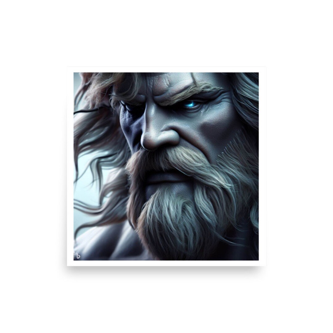 Poseidon Art Print: Greek God Portrait, Mythic Decor - Etsy