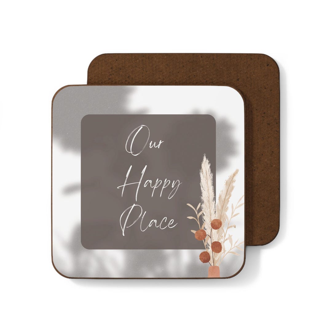 Our Happy Place Coaster, New Homeowner Gift, Coaster Set, Cute Coasters ...