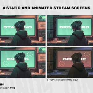 Anime Animated Stream Screens Package / Anime Cyber Link / Twitch ...