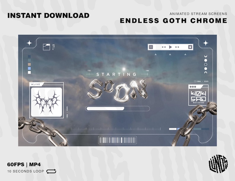 Gothic Animated Stream Screens / Endless Goth Chrome / Twitch Overlay ...