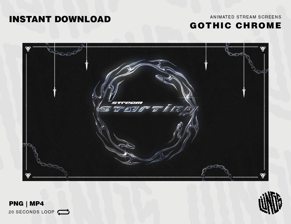 Gothic Animated Stream Screens / Gothic Chrome / Twitch Overlay Lofi ...