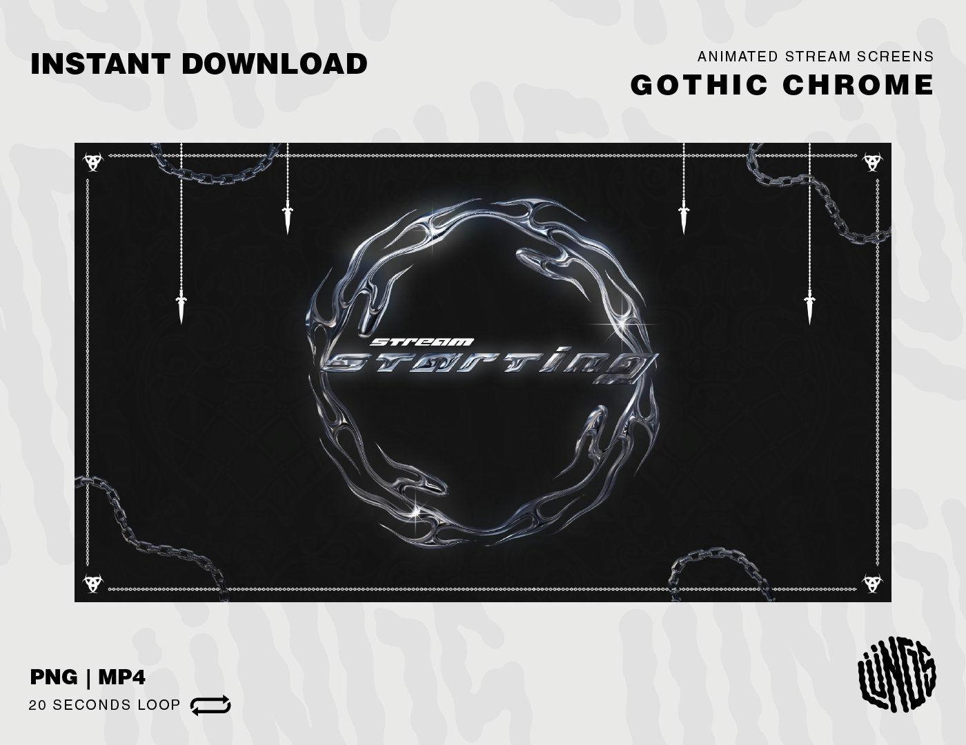Gothic Animated Stream Screens / Gothic Chrome / Twitch Overlay Lofi ...