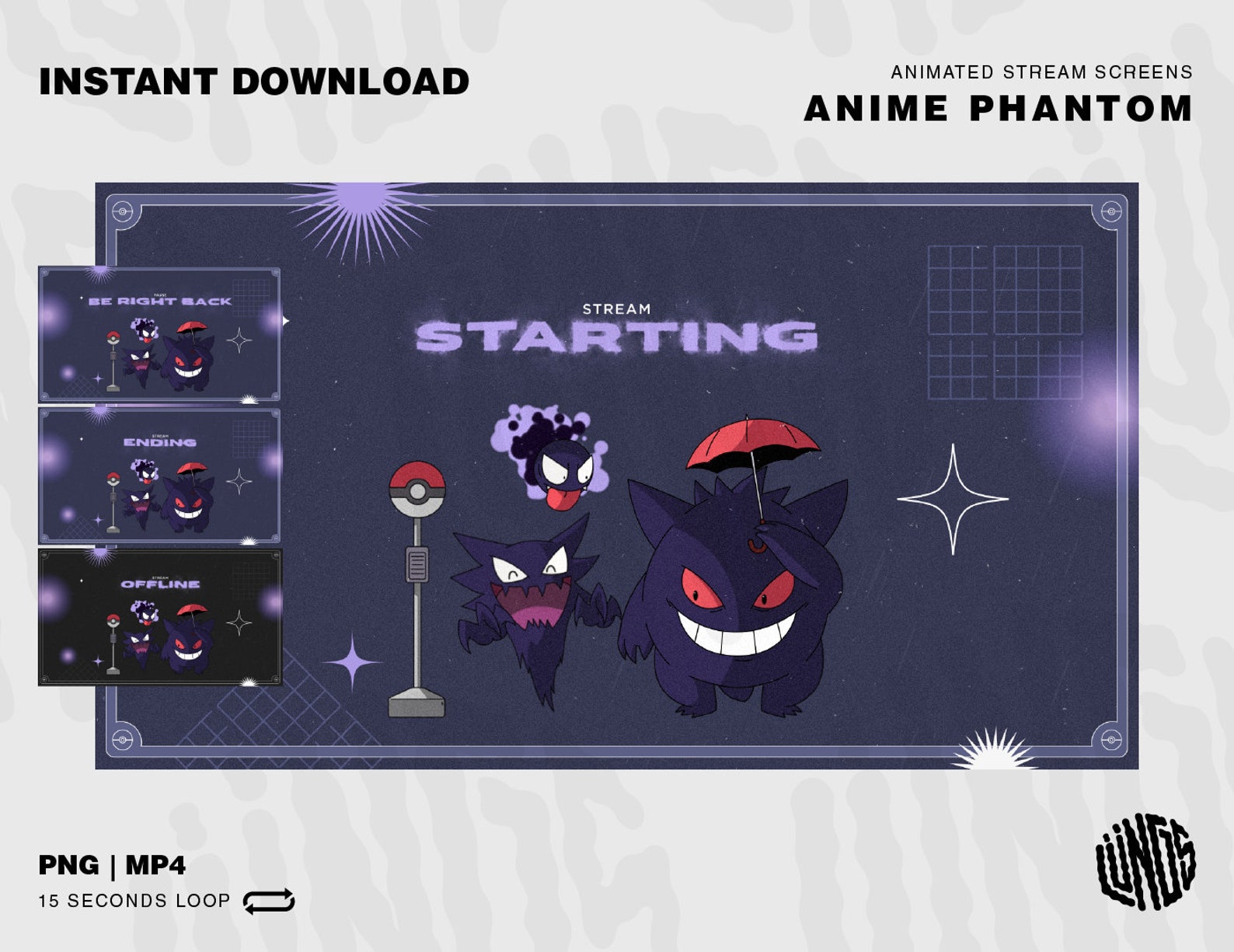 Anime geanimeerde streamschermen Pakket / Anime Phantom / Twitch ...