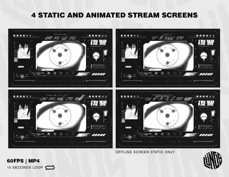 Gothic Animated Stream Screens / Gothic Chrome / Twitch Overlay Lofi ...