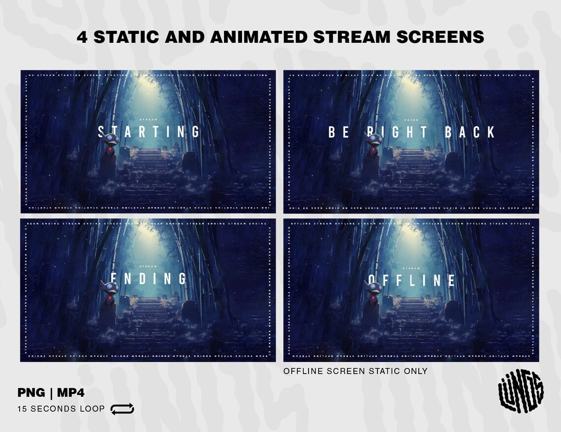 Anime Animated Stream Screens Package / Anime Dark Phantom / Twitch ...