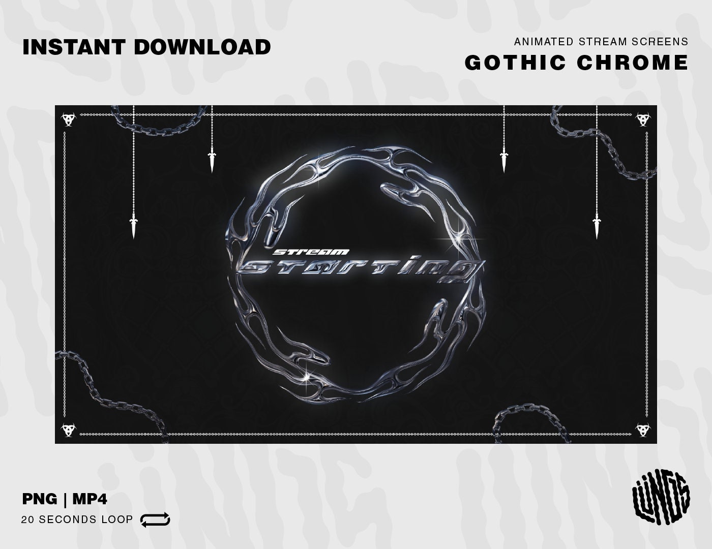 Gothic Animated Stream Screens / Gothic Chrome / Twitch Overlay Lofi ...