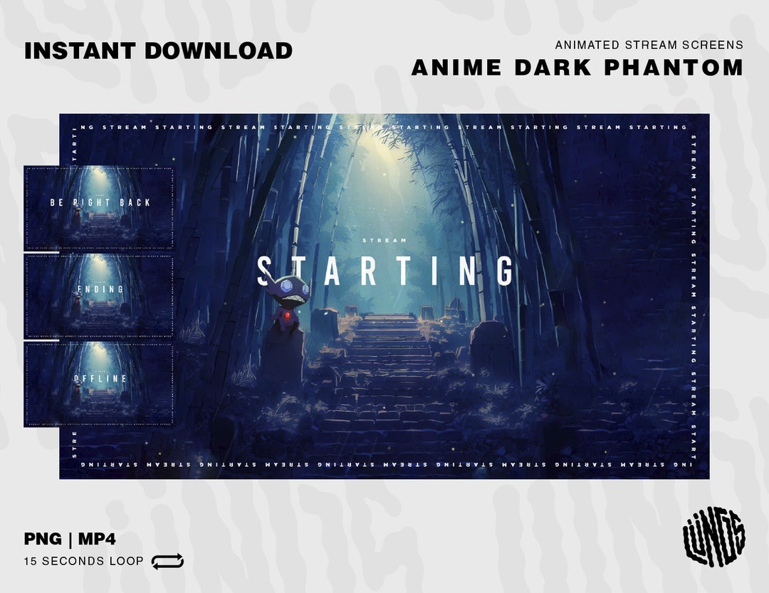 Anime Animated Stream Screens Package / Anime Dark Phantom / Twitch ...