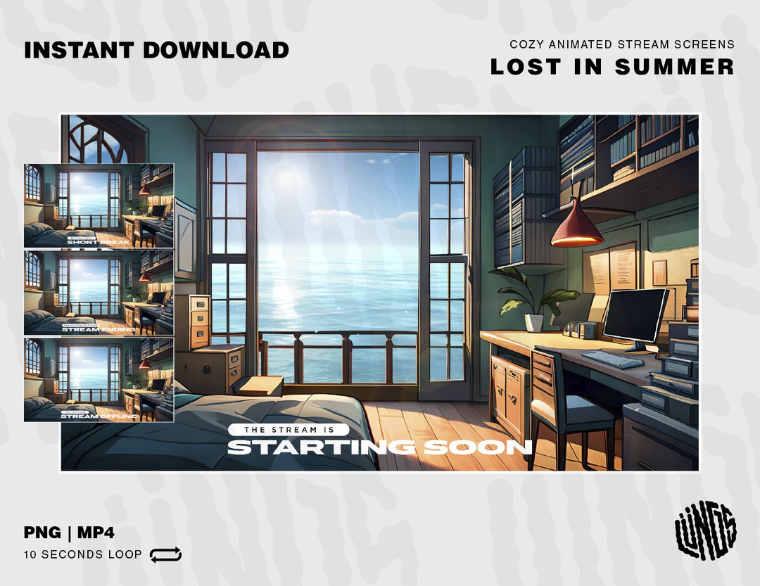 Cozy Summer Animated Stream Screens Package / Lost in SUMMER / Twitch ...
