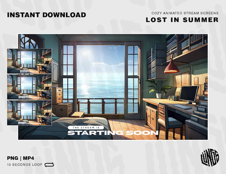 Cozy Summer Animated Stream Screens Package / Lost in SUMMER / Twitch ...