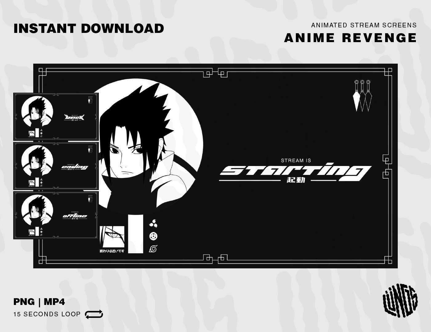 Anime Animated Stream Screens Package / Anime Revenge / Twitch Overlay ...