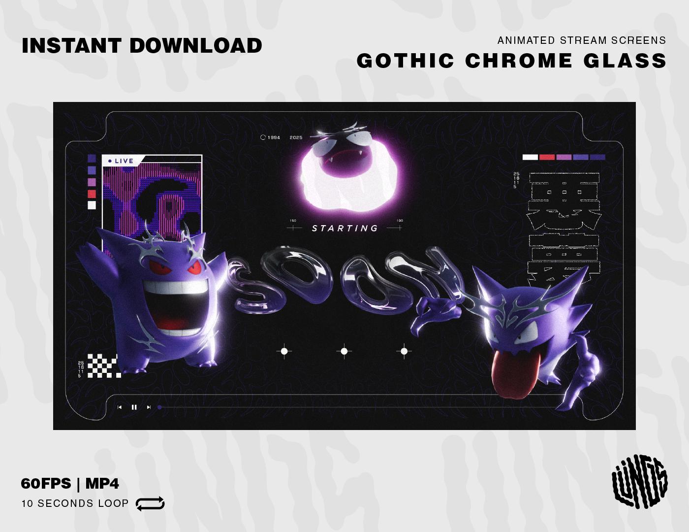 Gothic Animated Stream Screens Package / Chrome Phantom / Twitch ...