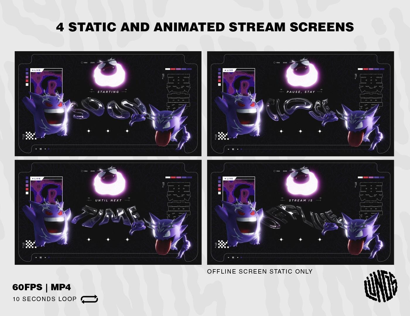 Gothic Animated Stream Screens Package / Chrome Phantom / Twitch ...