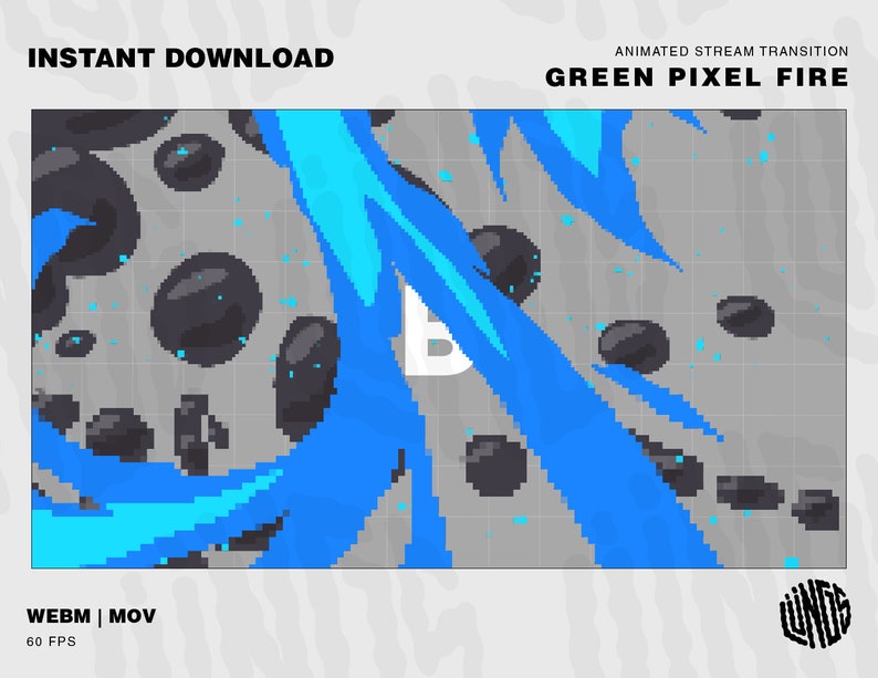 Pixel Blue Fire Stream Transition / 8bit Transition / Twitch Transition ...