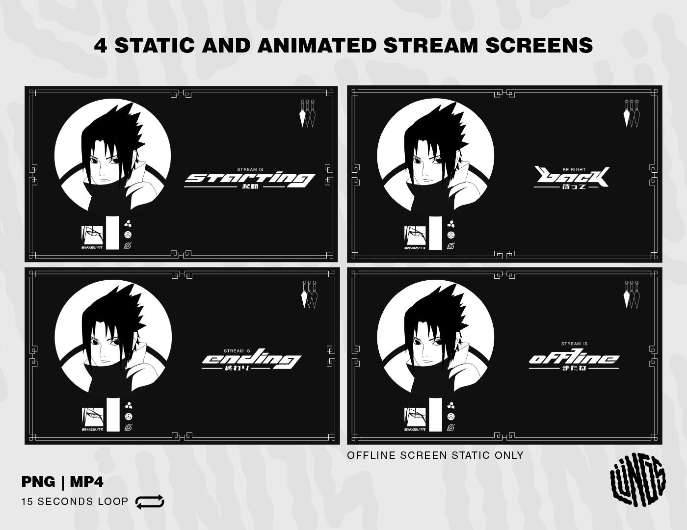 Anime Animated Stream Screens Package / Anime Revenge / Twitch Overlay ...