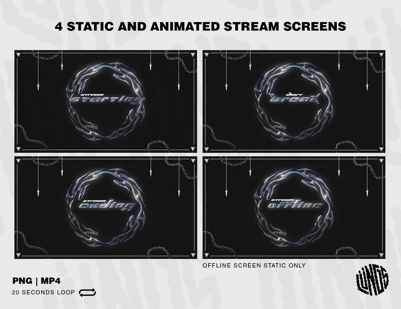 Gothic Animated Stream Screens / Gothic Chrome / Twitch Overlay Lofi ...