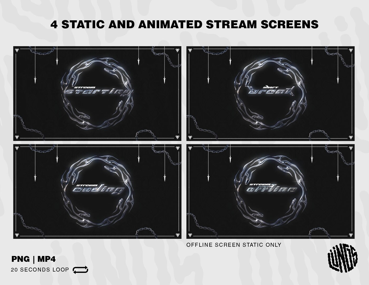 Gothic Animated Stream Screens / Gothic Chrome / Twitch Overlay Lofi ...