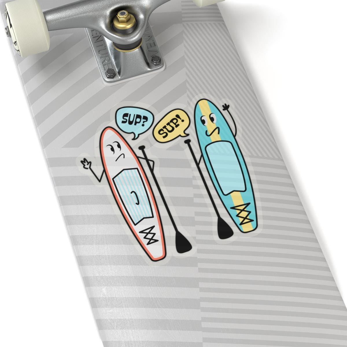 SUP Kiss-cut Stickers - Cute Paddle Board Sticker, Waving Paddle Boards ...