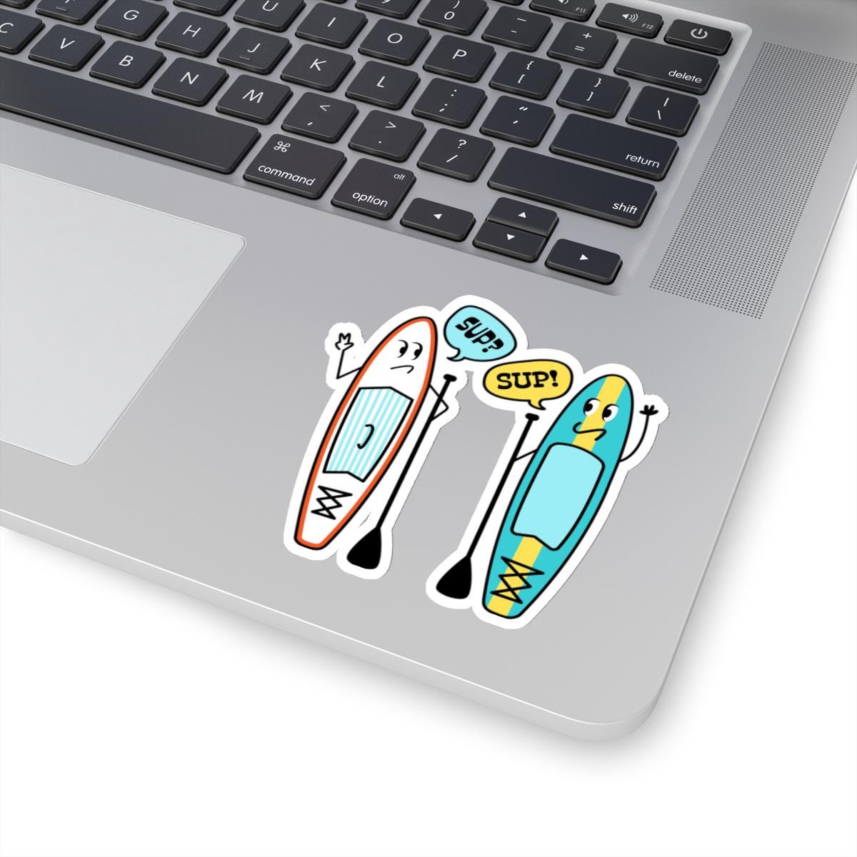 SUP Kiss-cut Stickers - Cute Paddle Board Sticker, Waving Paddle Boards ...