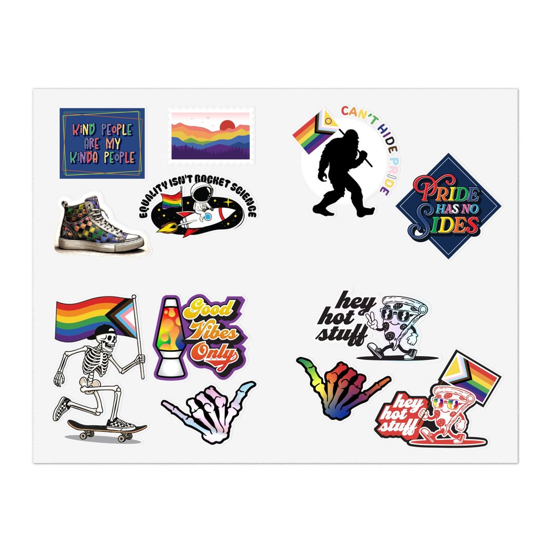 LGBTQ Pride Sticker Sheets: Rainbow Decals, Laptop Stickers - Etsy