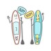 SUP Kiss-cut Stickers - Cute Paddle Board Sticker, Waving Paddle Boards ...